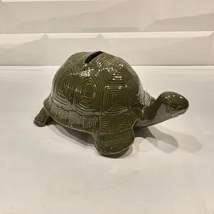 Art | Vintage Turtle Ceramic Bank Green Tortoise Sea Ceramic Has ...